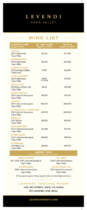 Wine Menus - Levendi Winery